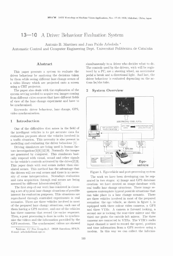 (PDF) A Driver Behaviour Evaluation System