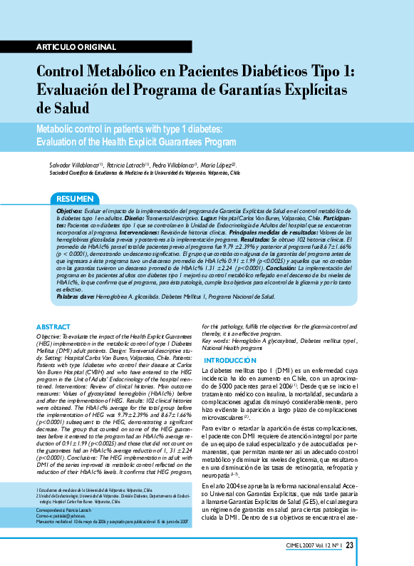 (PDF) Control metabólico en pacientes diabéticos tipo 2 con triple ...