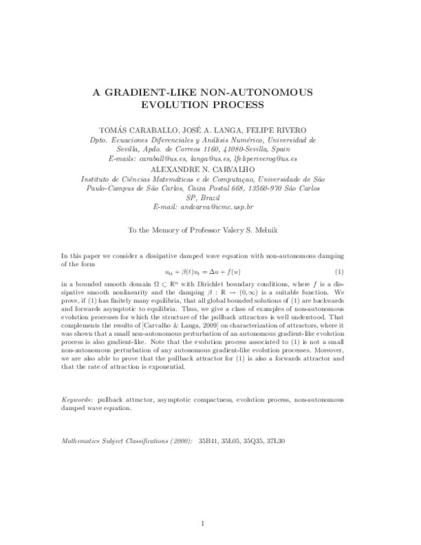 (PDF) A Gradient-like nonautonomous Evolution Process