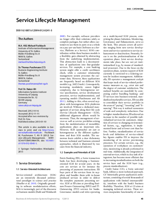 (PDF) Service-Lifecycle-Management