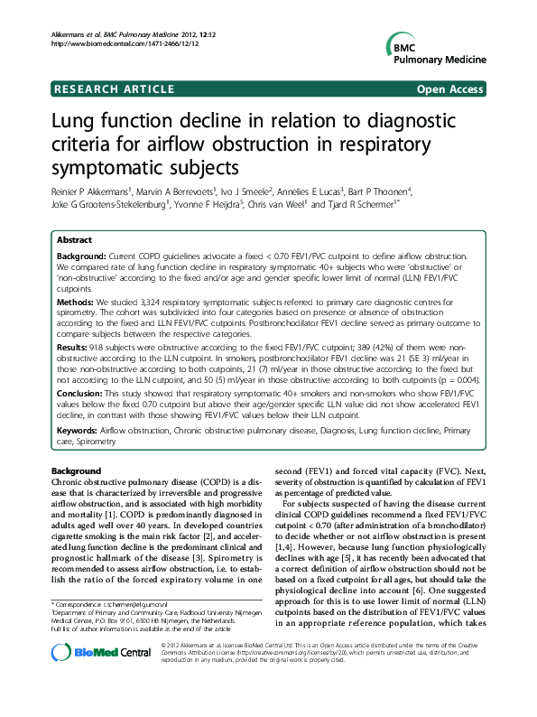 (PDF) Lung function decline in relation to diagnostic criteria for ...