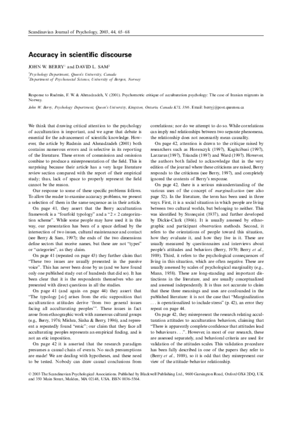 (PDF) Accuracy in scientific discourse