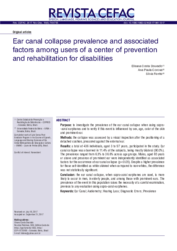(PDF) Ear canal collapse prevalence and associated factors among users ...