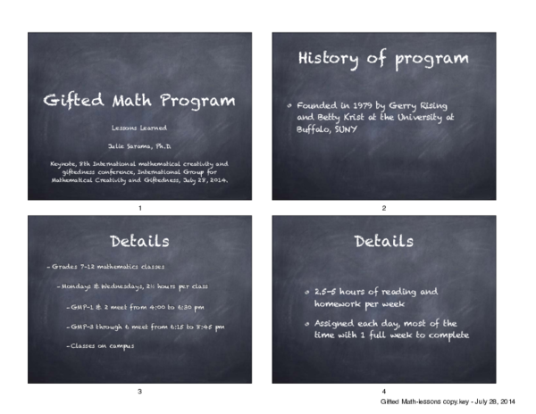 (PDF) Learning from the Gifted Math Program