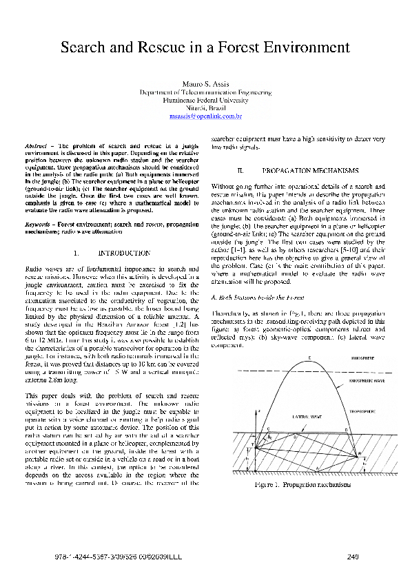 (PDF) Search and rescue in a forest environment