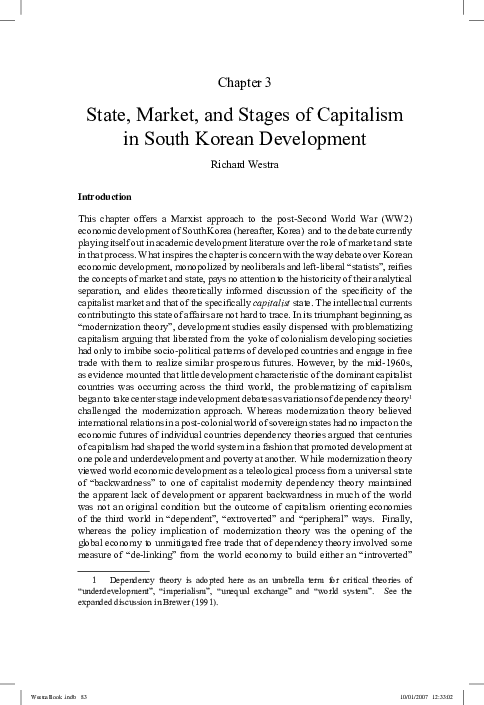 (PDF) State, Market, and Stages of Capitalism in South Korean Development