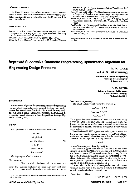 (PDF) Improved successive quadratic programming optimization algorithm ...