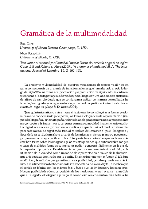 (PDF) Gramática de la multimodalidad
