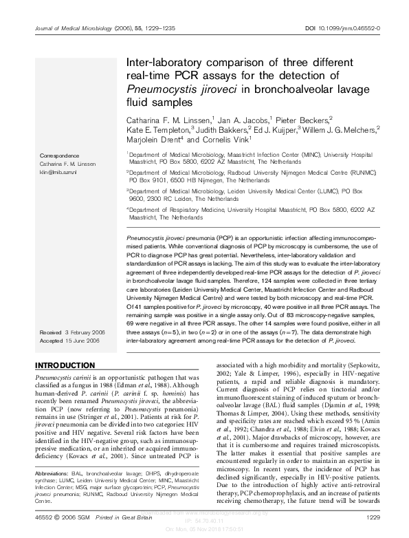 (PDF) Inter-laboratory comparison of three different real-time PCR ...