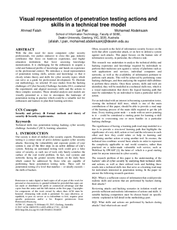 (PDF) Visual representation of penetration testing actions and skills ...