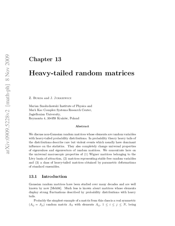 (PDF) Heavy-tailed random matrices