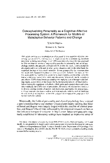 (PDF) Conceptualizing personality as a cognitive-affective processing ...