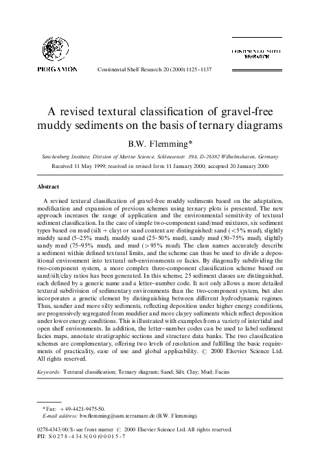 (PDF) A revised textural classification of gravel-free muddy sediments ...