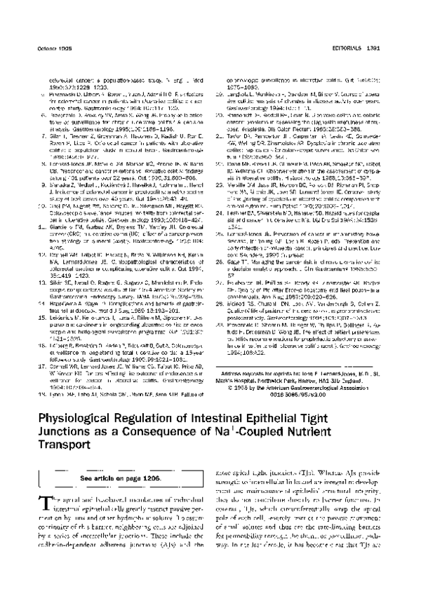 (PDF) Physiological regulation of intestinal epithelial tight junctions ...