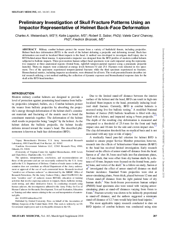 (PDF) Preliminary Investigation of Skull Fracture Patterns Using an ...