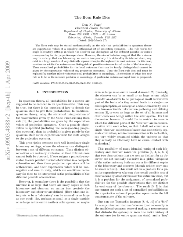(PDF) The Born rule fails in cosmology