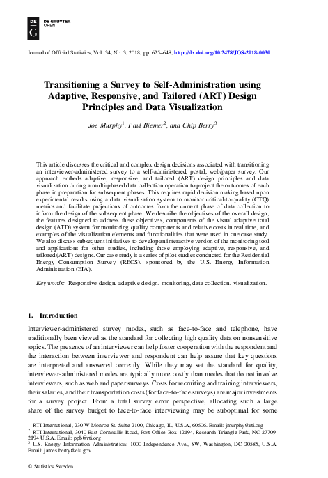(PDF) Transitioning a Survey to Self-Administration using Adaptive ...
