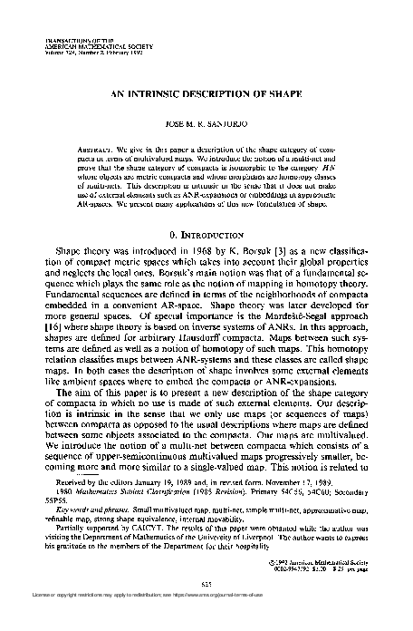 (PDF) An Intrinsic Description of Shape