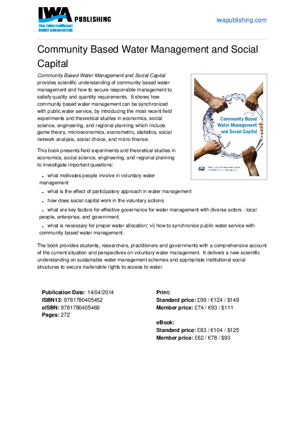 (PDF) Community Based Water Management and Social Capital