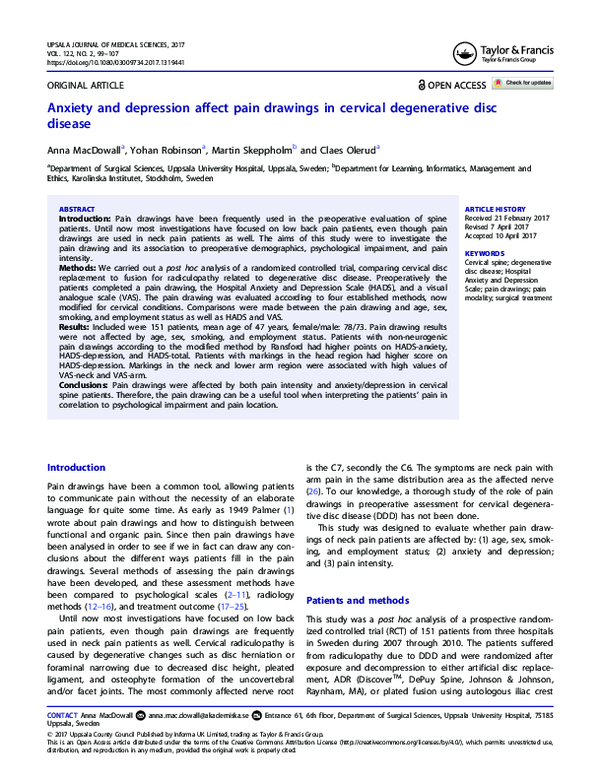 (PDF) Anxiety and depression affect pain drawings in cervical ...