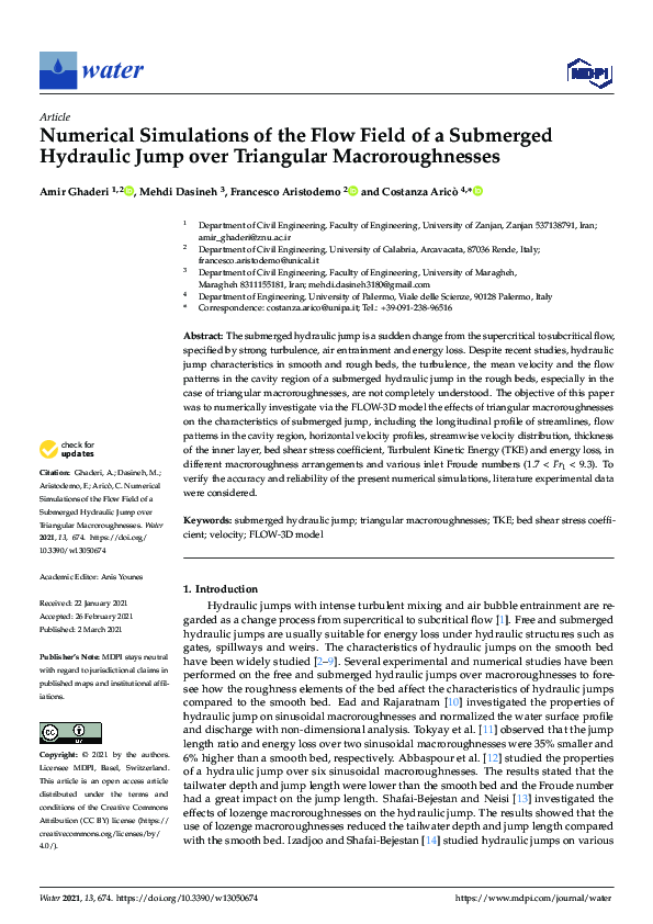 (PDF) Numerical Simulations of the Flow Field of a Submerged Hydraulic Jump over Triangular ...
