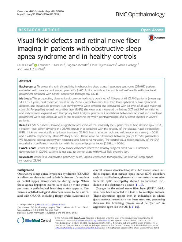 (PDF) Visual field defects and retinal nerve fiber imaging in patients ...