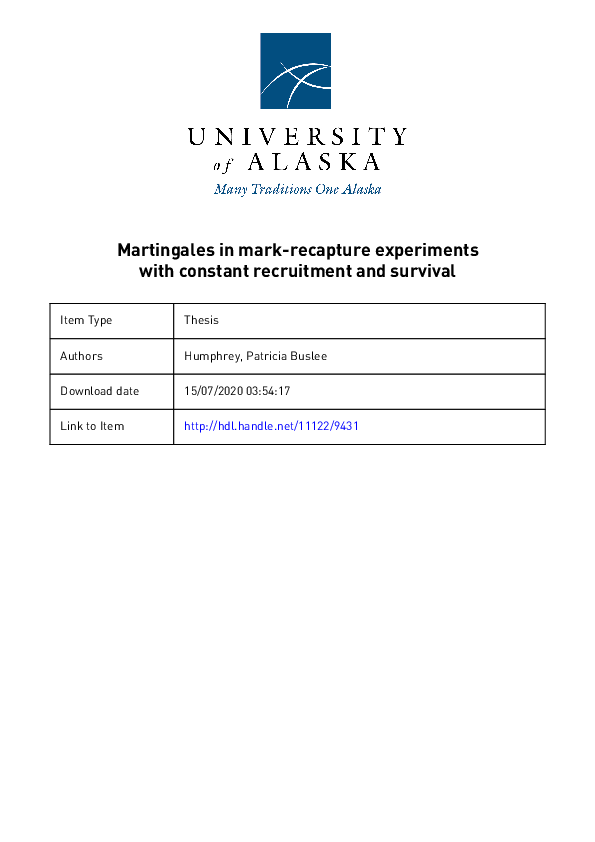 (PDF) Martingales in mark–recapture experiments with constant ...