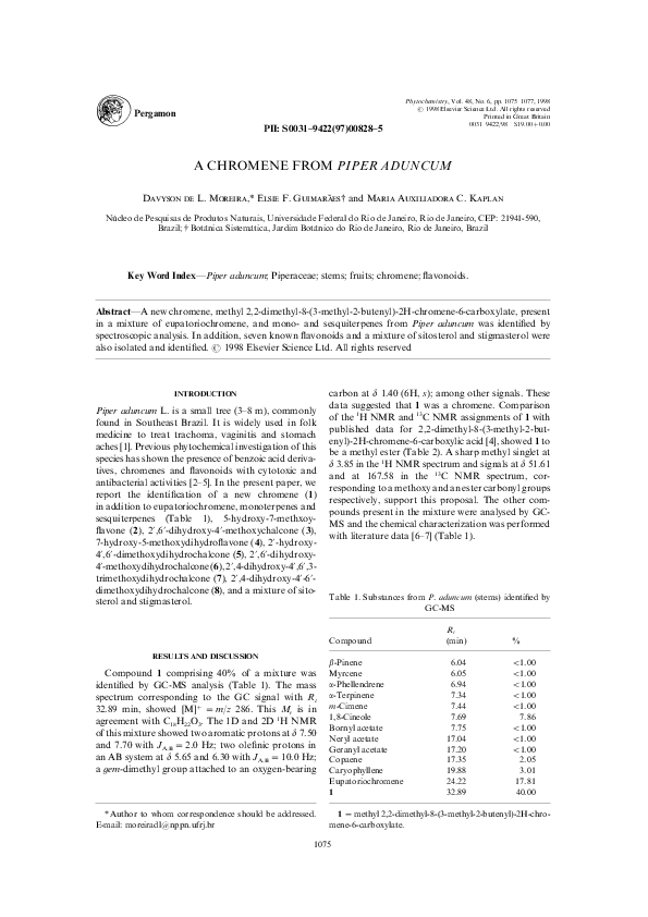 (PDF) Triterpenes and quinovic acid glycosides from uncaria tomentosa