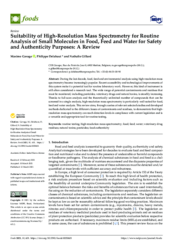 (PDF) Suitability of High-Resolution Mass Spectrometry for Routine ...