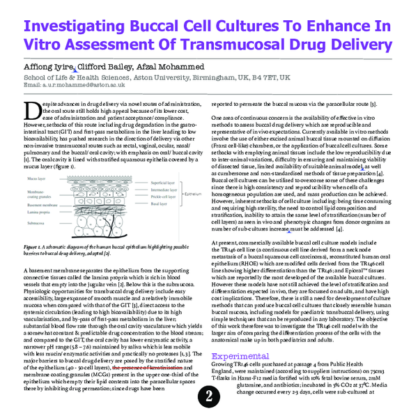 (PDF) Investigating Buccal Cell Cultures To Enhance In Vitro Assessment ...