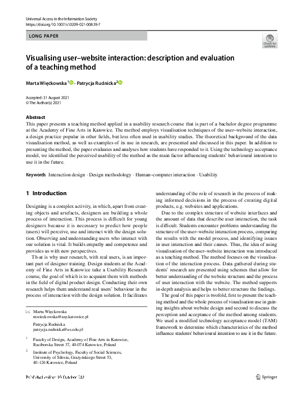 (PDF) Visualising user–website interaction: description and evaluation of a teaching method