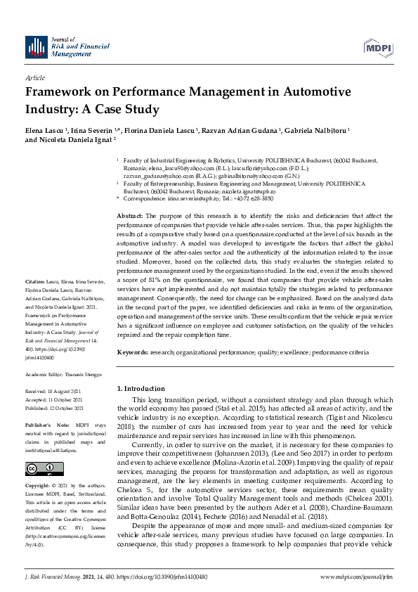 (PDF) Framework on Performance Management in Automotive Industry: A ...