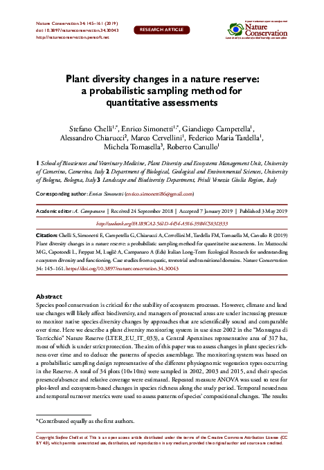 (PDF) Plant diversity changes in a nature reserve: a probabilistic ...