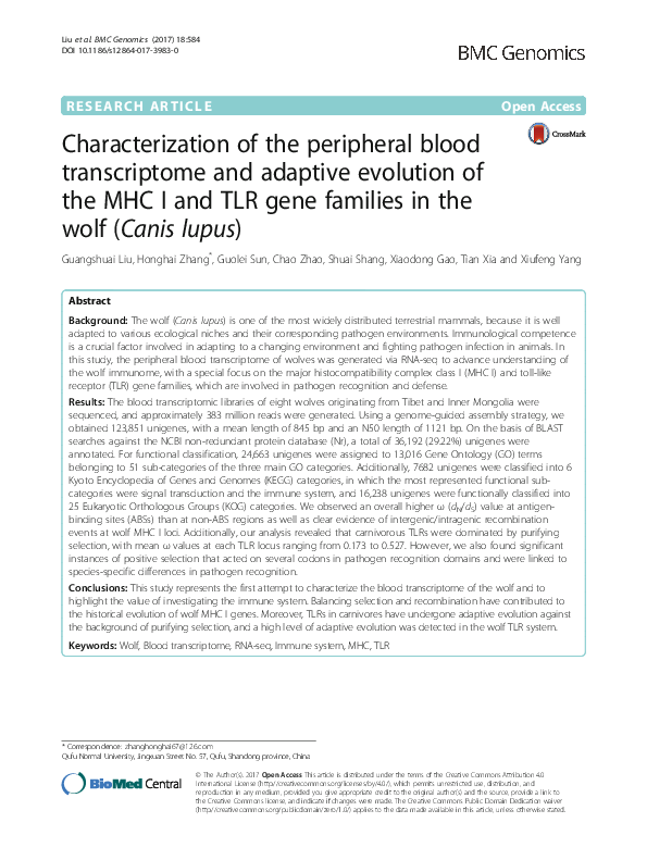 (PDF) Characterization of the peripheral blood transcriptome in a ...