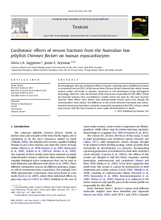 (PDF) Cardiotoxic effects of venom fractions from the Australian box ...