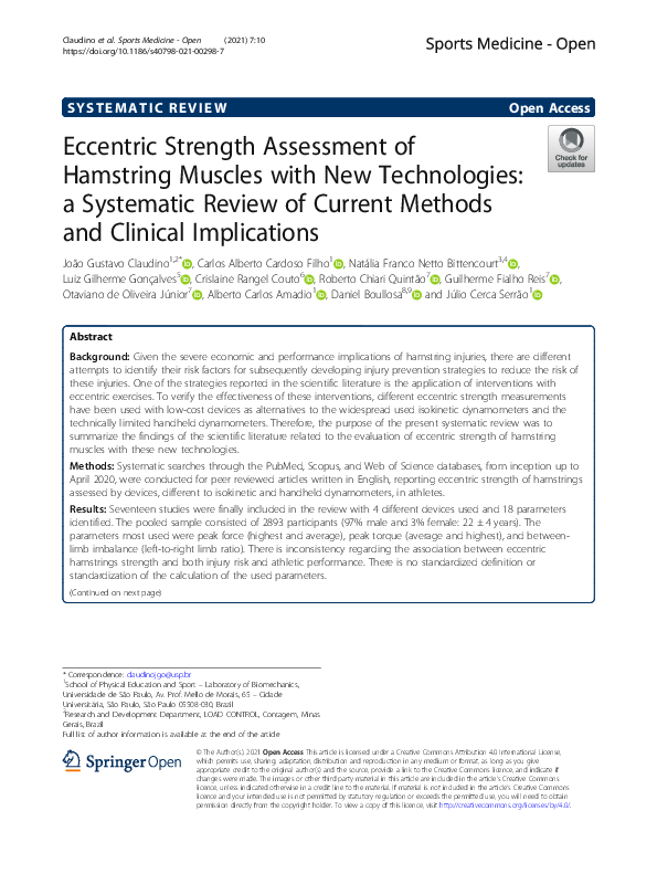 (PDF) Eccentric Strength Assessment of Hamstring Muscles with New ...
