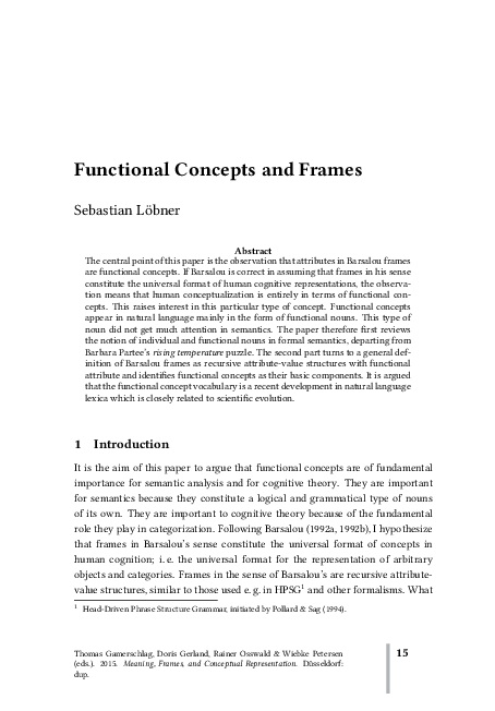 (PDF) Functional Concepts and Frames
