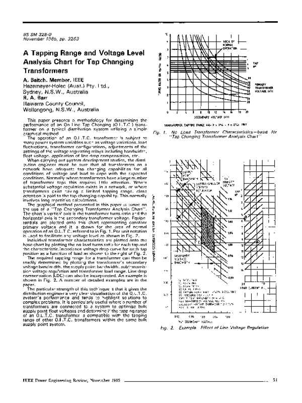 (PDF) A Tapping Range and Voltage Level Analysis Chart for Tap Changing ...
