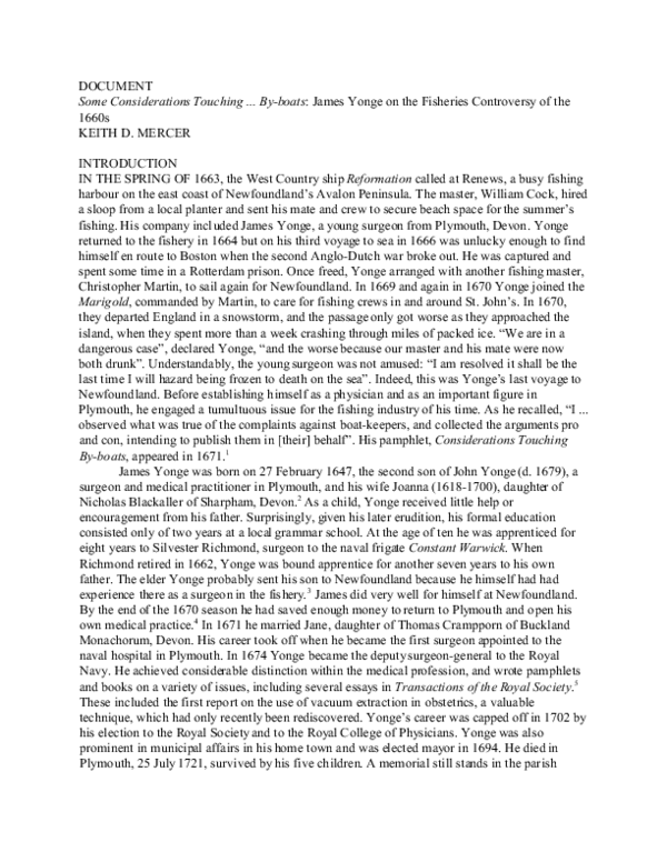 (PDF) Some Considerations Touching ... By-boats: James Yonge on the ...