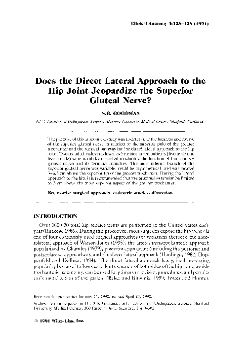 (PDF) Does the direct lateral approach to the hip joint jeopardize the ...