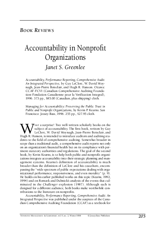 (PDF) Accountability in Nonprofit Organizations