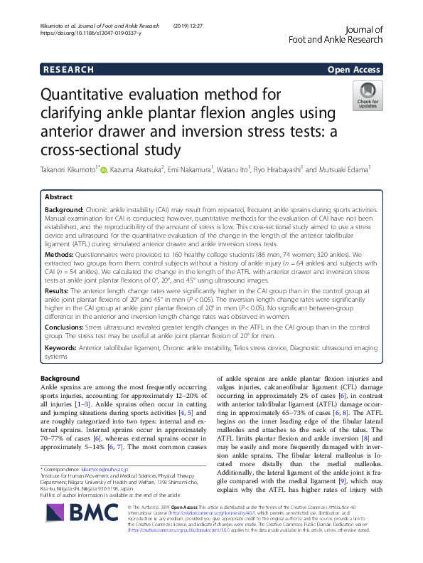 (PDF) Quantitative evaluation method for clarifying ankle plantar ...