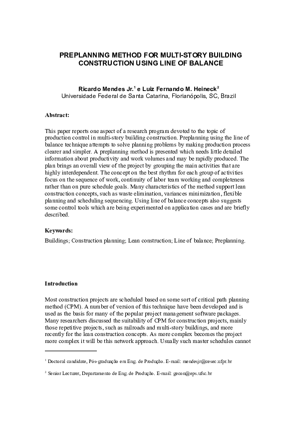 (DOC) PREPLANNING METHOD FOR MULTI-STORY BUILDING CONSTRUCTION USING ...