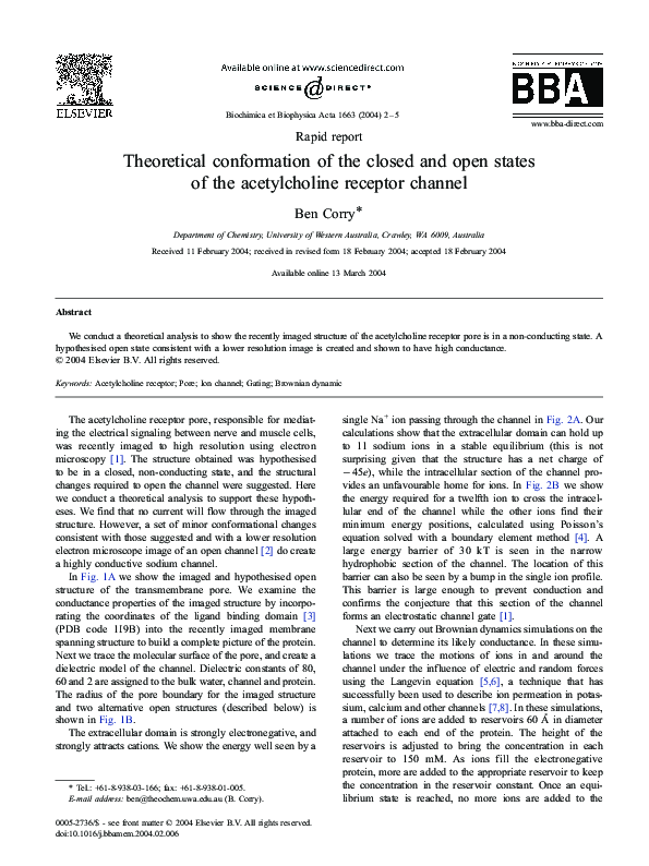 (PDF) Theoretical conformation of the closed and open states of the ...