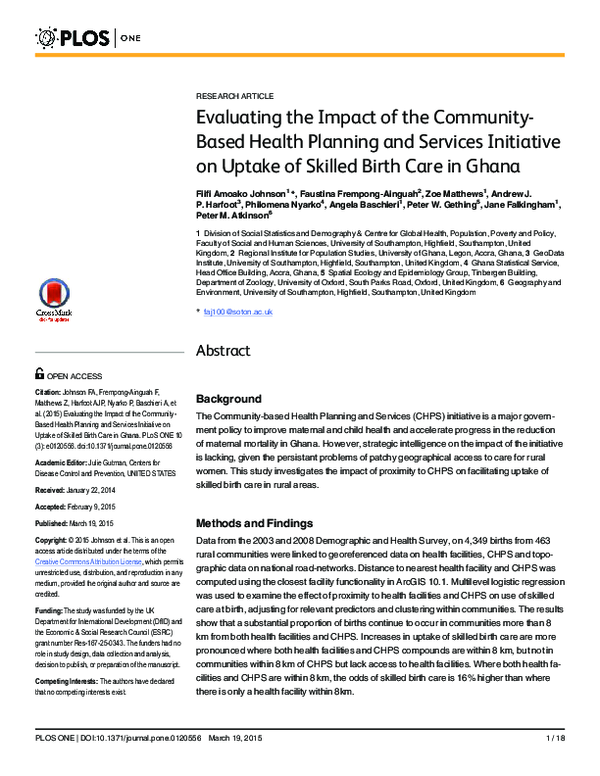 (PDF) Evaluating the Impact of the Community-Based Health Planning and ...