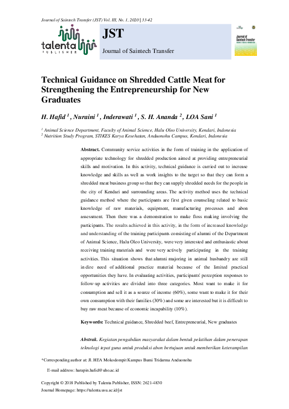 (PDF) Technical Guidance on Shredded Meat Cattle Production for ...