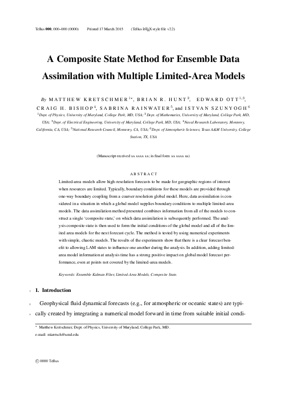(PDF) A composite state method for ensemble data assimilation with ...