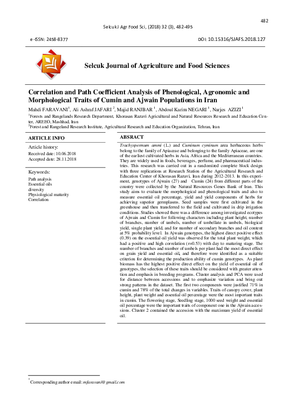 (PDF) Correlation and Path Coefficient Analysis of Phenological, Agronomic and Morphological ...