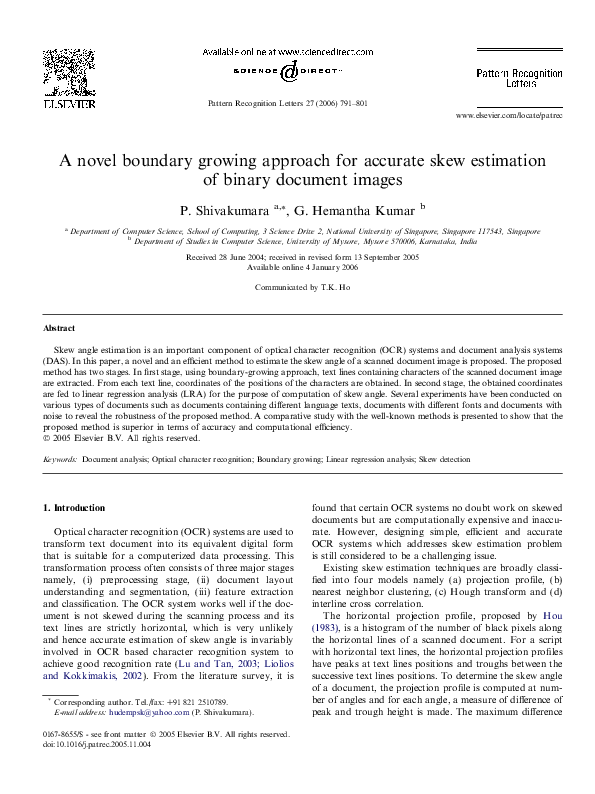 Pdf A Novel Boundary Growing Approach For Accurate Skew Estimation Of Binary Document Images
