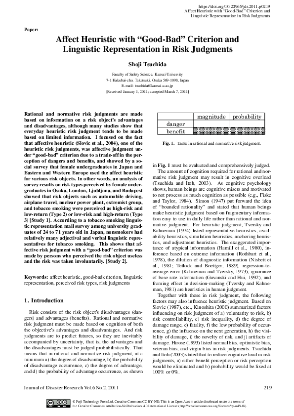 (PDF) Affect Heuristic with “Good-Bad” Criterion and Linguistic ...